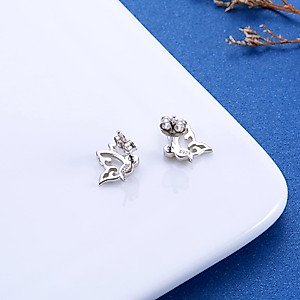Semicolon Butterfly Earrings Sterling Silver - My Story Isn't Over Yet Struggle Depression Inspiring Jewelry Gift for Women