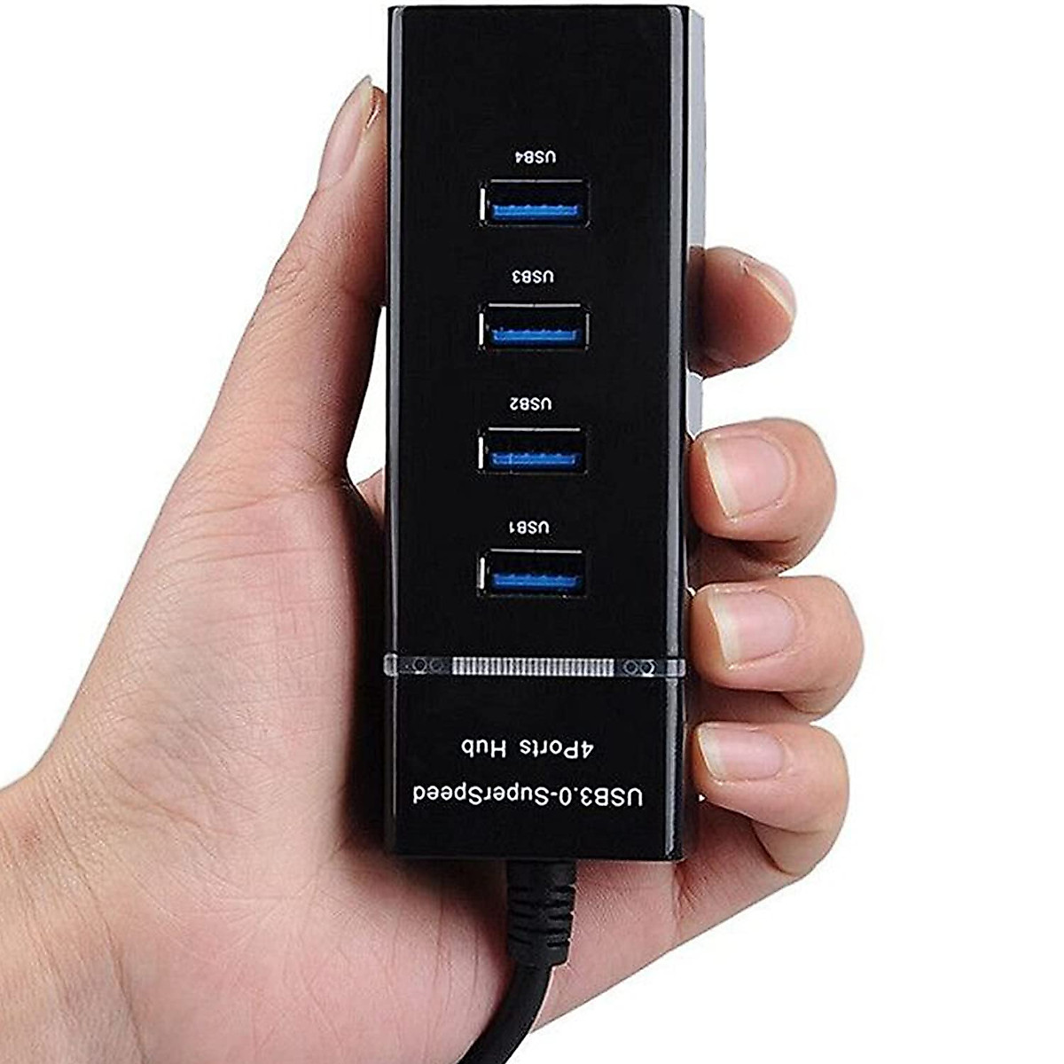 AYECEHI USB Hub 3.0 USB Port Splitter,4 Port High Speed USB Data Hub with LED Indicator for Laptop, PC, Computer, Mobile HDD, Keyboard,Mouse and More - Black