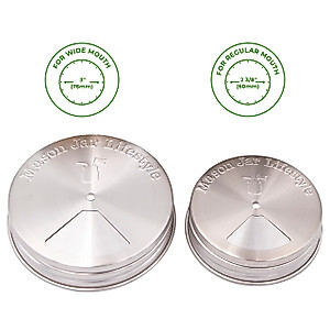 4 Pack Stainless Steel Spice Shaker Lid for Mason Jars (Regular Mouth)