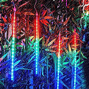 KANGLIPU Christmas Meteor Lights Dustproof Waterproof Outdoor Lights Cascading Light for Tree Wedding Party Garden Home Decoration Rain Drop Light (Color : Colored Light, Size : 80CM)
