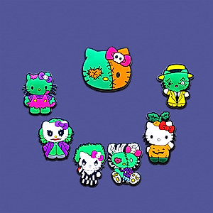 25Pcs Cartoon Shoe Charms for Clog Sandals Bracelets Decoration, Halloween Charms (25Pcs Cat)