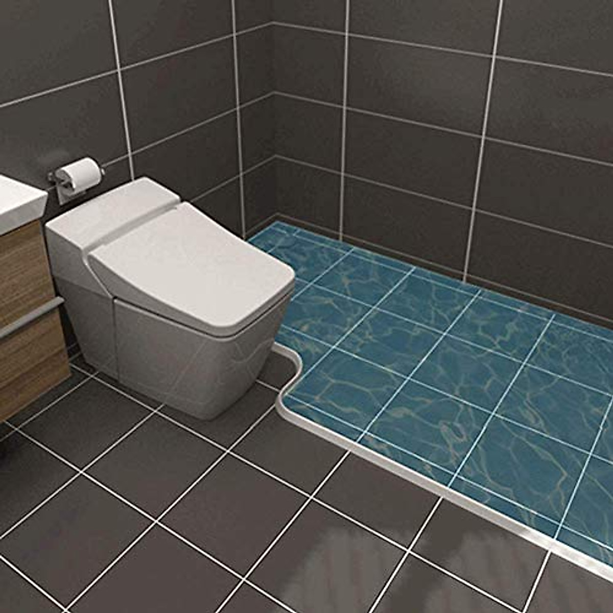 OUEEGER Collapsible Shower Water Guard 39 Inch, Shower Threshold Water Dam, Shower Water Stopper for Bathroom Kitchen Bathtub