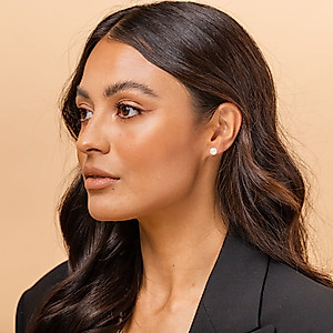 PAVOI Womens 14K Rose-Gold-Plated-Brass Sterling Silver Post Climber Arrow Ear Crawler Pearl Earring