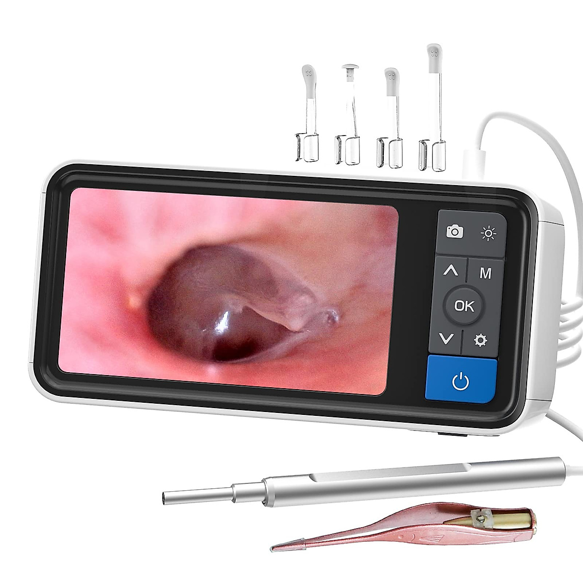 3.5mm Digital Otoscope Camera with Light, Visual Ear Camera and Ear Wax Tweezers with Light, Video Ear Scope with Ear Wax Remover, Ear Endoscope Cleaner, 32GB, 1080P HD, No Phone Needed
