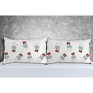 Pillowcase Set of 2 French Bulldog Cute Dog Animal Retro Pillow Cover Pillow Sham for Long Pillow Standard Size 16X24 Inch