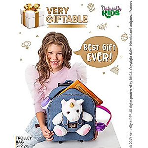 Unicorn Rolling Backpack for Girls, Kids Suitcase with Wheels, Kids Luggage, Toddler Suitcase