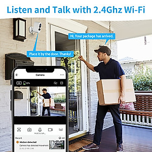 Wireless Outdoor Security Camera Wi-Fi Solar IP Surveillance Cams Home Security Cam with PIR/Human Motion Detection Night Vision, 2-Way Audio, Solar Panel, IP 65 Waterproof , Tuya Smart App