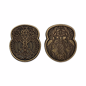 Norse Foundry Adventure Coins - A Set of 10 Metal Plated Novelty Coins in Vikings Style - Perfect for Any Roleplaying Game (RPG) or LARP Session