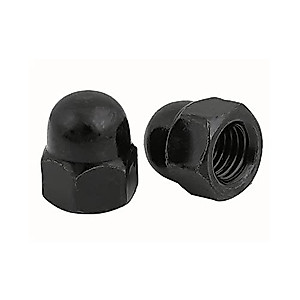 WALENI Hex Acorn Cap Nuts M3 M4 M5 M6 M8 M10 M12 Carbon Steel Ni-Plated/Black Zinc Plated Hexagon Cap Nuts Dome Cover Nuts Acorn Nuts (Color : Black Zinc Plated_M4 (10pcs))