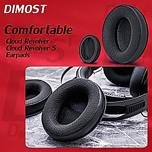 Revolver Ear Pads for Cloud Revolver / Revolver S Headset I Thicker 1 Inch Enhanced Memory Foam - Hybrid Mesh Upgrade More Comfort by DIMOST