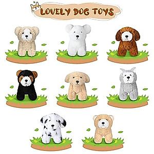 8 Pieces Plush Pets 5 Inch Stuffed Animals Bulk Assorted Cute Stuffed Pet Animal Plush Toys Small Plush Animals for Kids Halloween School Classroom Animal Themed Party Supplies Decors (Standing Dog)