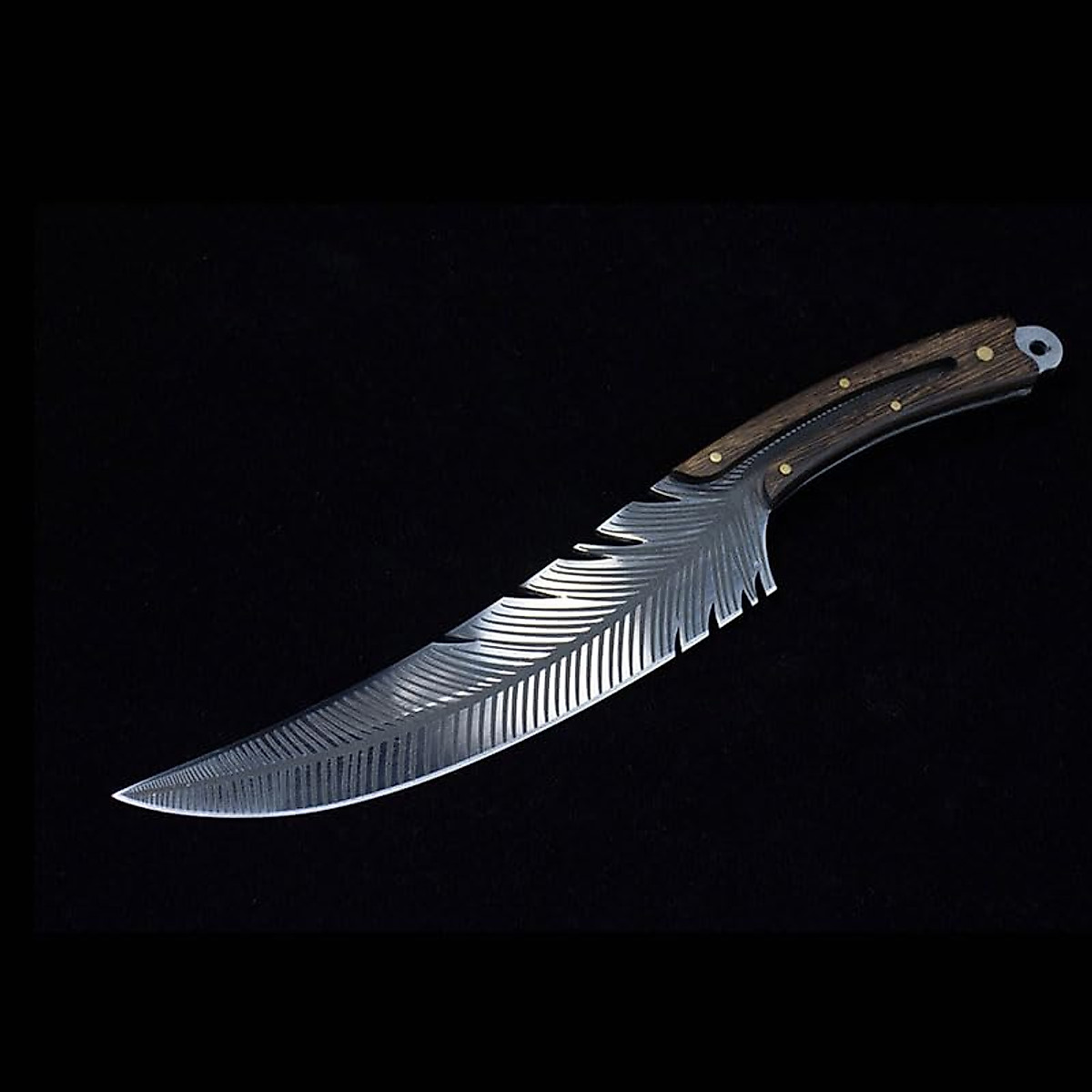 AIRROAD Feather Carving Knife,8 inch Boning Butcher Knife for Meat Cutting, Hand Forged High Carbon Steel Viking Fillet Knife for Brisket Outdoor Camping BBQ Cooking Knife with Sheath Gift for Dad