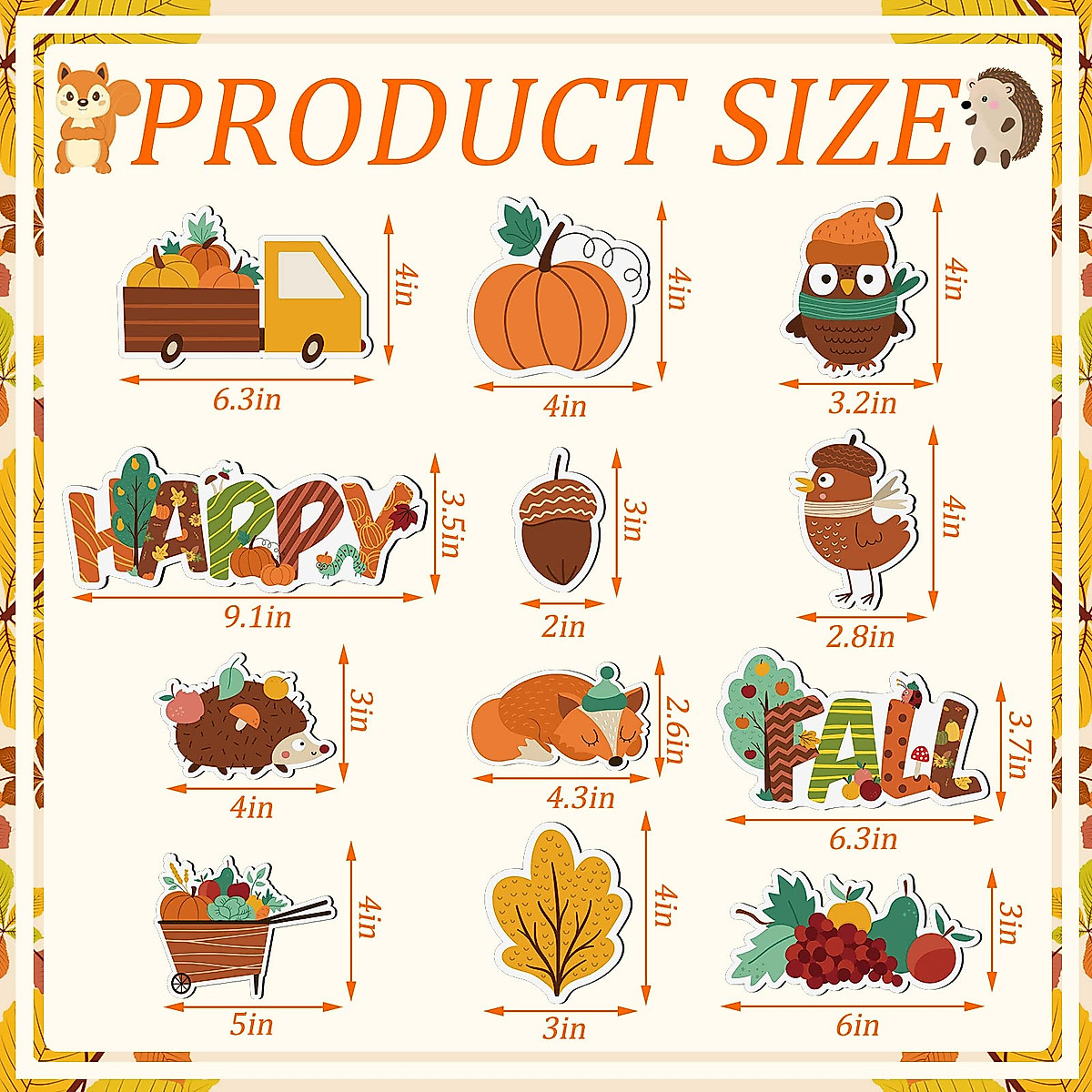 Tallew 12 Pieces Happy Fall Magnets Pumpkin Fridge Magnets Fall Theme Car Refrigerator Decals Holidays Magnetic Stickers Autumn Leaves Acorn Harvest Decoration Fall Theme Thanksgiving Decoration