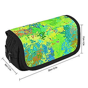 Abstract Colorful Camouflage Pencil Case with Two Large Compartments Pocket Big Capacity Storage Pouch Pencil Bag for School Teen Adult