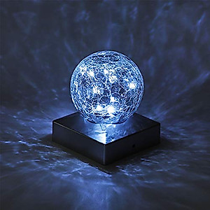 Solar Post Lights - Outdoor Post Cap Light for Fence Deck or Patio Garden Decoration- Solar Powered Gazing Ball Caps, LED Lighting, Lamp Fits 4x4 - White 4 Pack