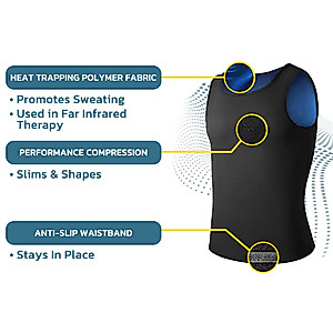 Cgtfy Gynecomastia Compress Tank Top For Men Slimming Body Shaper Vest Chest Abdomen Compression Tank Top (Blue,XXL/3XL)