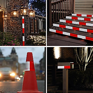 LEORAY DOT-C2 Reflective Tape, DOT Reflective Tapes 2" x200 Feet Waterproof Red and White Adhesive Reflector Tape for Trailer Cars Trucks Outdoor