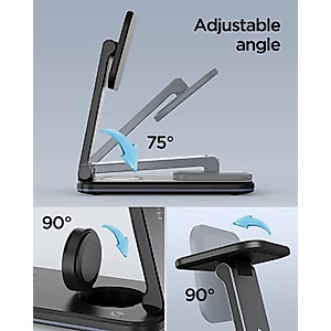 Mag-Safe Wireless Charger-Hohosb 3 in 1 Mag-Safe Charging Station,Magnetic Foldable Charging Stand for iPhone 14/13/12 Series,AirPods Pro/2/3,iWatch 8/7/6/SE/5/4/3/2-Black(18W Adapter Included)