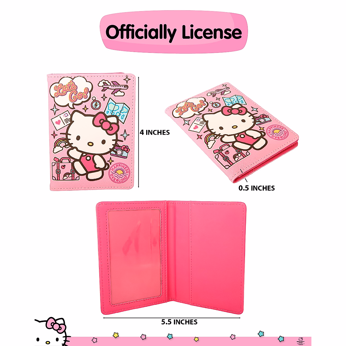 Hello Kitty Passport Holder Official License, Cute Passport Holder and Passport Cover, Sanrio Gifts
