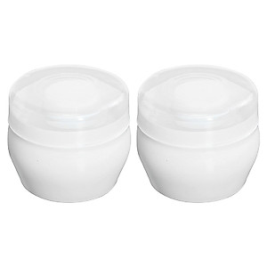 Toyvian 2 Sets Powder Puff Box Fluffy Body After- Bath Powder Face Body Villus Powder Puff Container Makeup Cosmetic Talcum Powder Holder with Hand Holder White