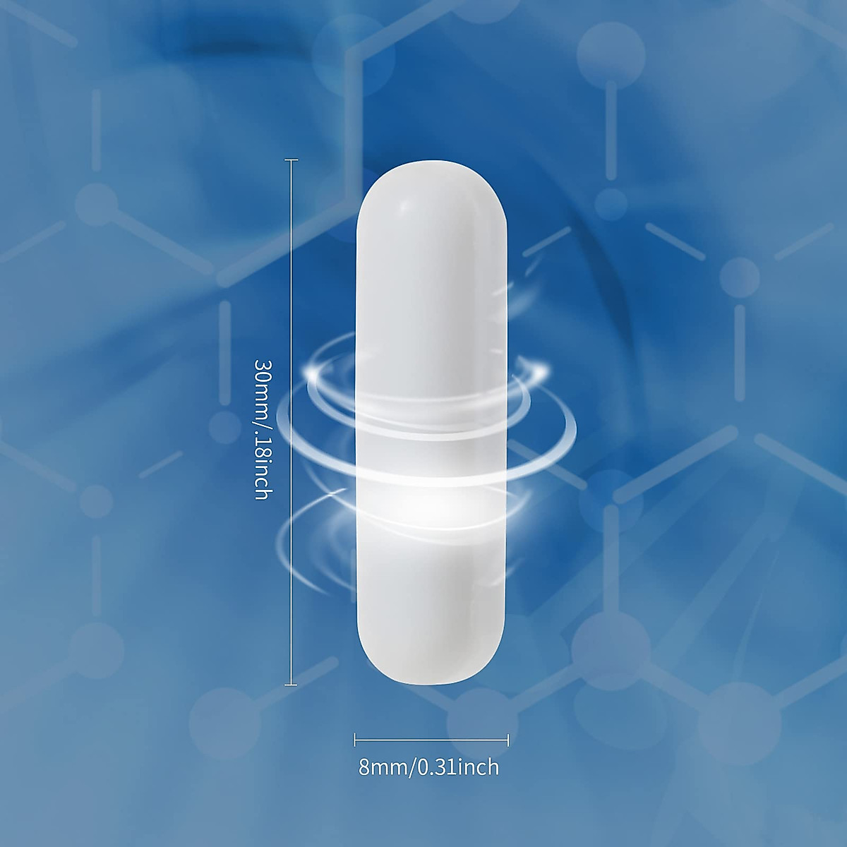 5 Pcs 30mm(1.18 inch) PTFE Magnetic Stirrer Mixer Stir Bar,White Color,Laboratory Bar,Stir Plate Bar,Stir Bars…