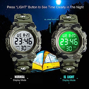 Watch for Boys 4-12 Year Old, Kids Camouflage Digital Sports Waterproof Outdoor Analog Electronic Watches with Alarm Stopwatch, Children Birthday Presents Gifts Toys for Age 4-12 Year Old Boys Girls