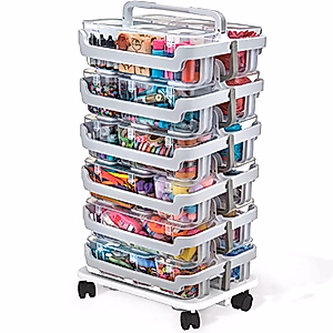 Deflecto Stack 'N Go Caddy Wheel Base, Craft Organizer, Compatible with Deflecto Desk Supplies Organizer Caddy, White, 16"W x 3 1/4"H x 11"D (29443CR)