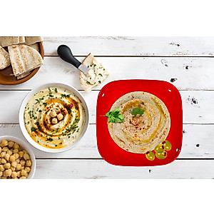 Bruntmor 10" Ceramic Appetizer Plates, Serving Platter, Set of 6, Square Multi-Color Simple Modern Ceramic Salad, Dessert Plates, Christmas Dinner Plates Set, Christmas Dinnerware