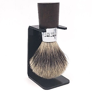 Parker 100% 3-Band Pure Badger Bristle Walnut and Chrome Handle Handmade Shaving Brush - Brush Stand Included