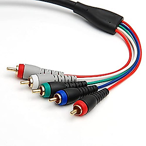 BlueRigger Component Video Cable with Audio (25FT, RCA- 5 Cable, Supports 1080i) - Compatible with DVD Players, VCR, Camcorder, Projector