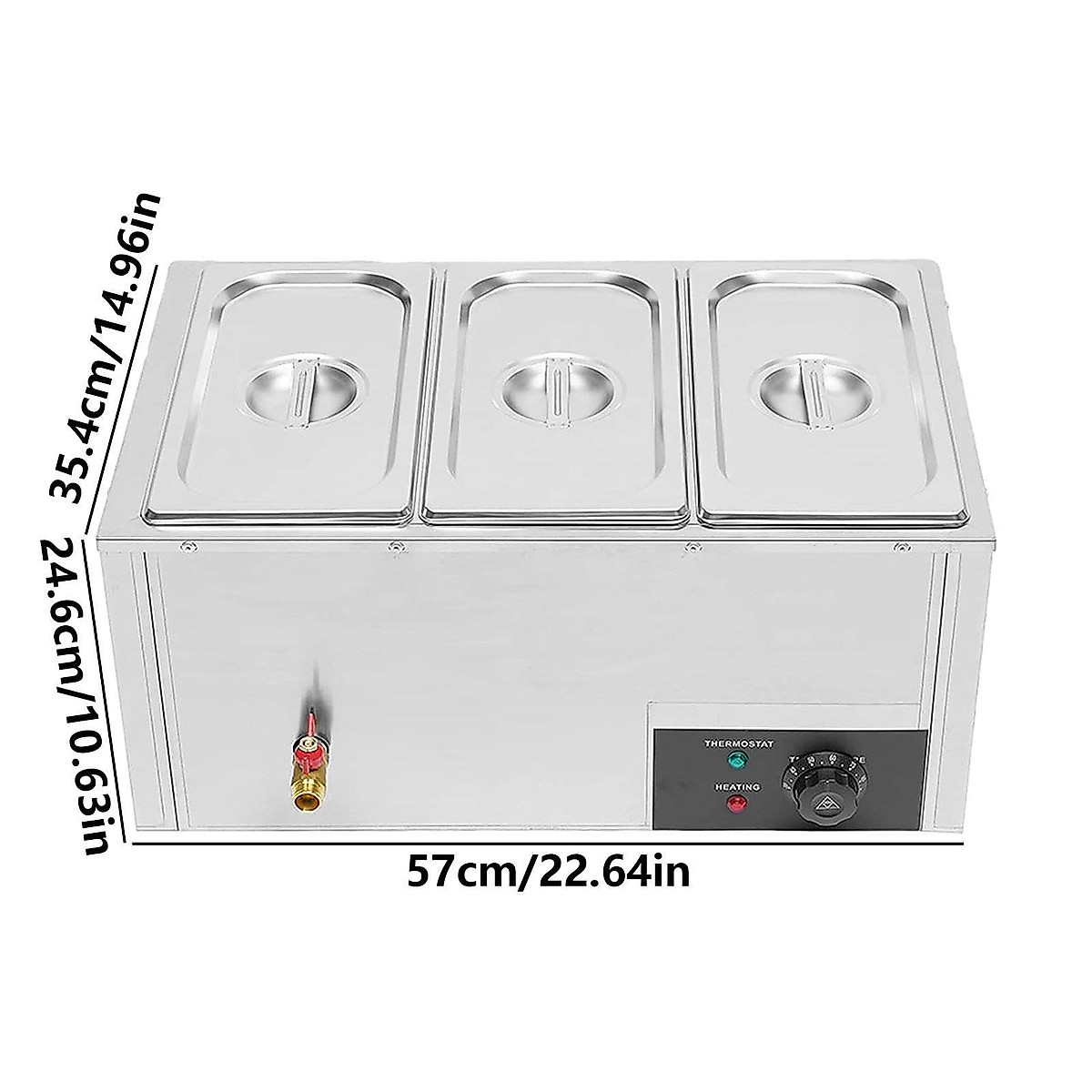 Commercial Food Warmer 3 Pan, Electric Buffet Server and Food Warmer, 600W Professional Countertop Stainless Steel Buffet, Chafing Dish Set with 86-185°F Temp Control for Catering and Restaurants