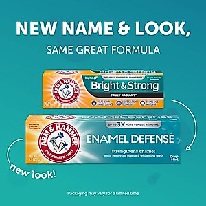 ARM & HAMMER Truly Radiant Whitening & Enamel Strengthening Fluoride Toothpaste, Fresh Mint, 4.3 oz (Pack of 5)