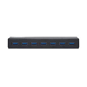 Tripp Lite 7-Port USB-A Mini Hub - USB 3.2 Gen 1, Up to 5 Gigabits per Second, Plug-and-Play No Software Needed, International Plug Adapters for UK, EU, & Australia - 1-Year Warranty (U360-007-INT)