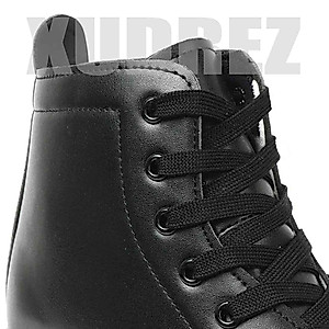 XUDREZ Classic Roller Skates High-Top Double-Row Leather Roller Skates for Women and Men (Black Black Wheel,7.5)