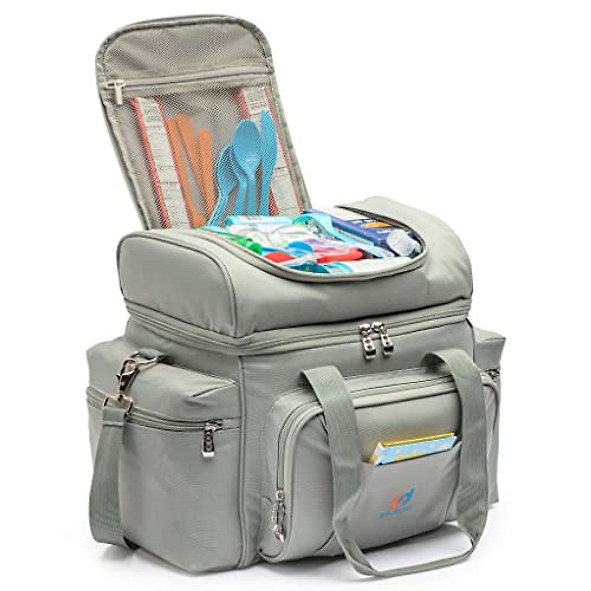 XXX-Extra Large Multiple Meals Cooler Bag (XXX-14x13x9.5 in)-Dual Insulated Compartment, Heavy Duty Fabric, Thick Insulation, Reinforced Stitches. Not for Everyday Use-Too Large.