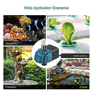 OPULENT SYSTEMS 100GPH 5W Submersible Pump (375L/H) Ultra Quiet Water Pump for Fish Tank, Pond, Aquarium, Statuary and Hydroponics