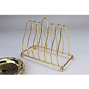 Collection 6 Piece Coaster Creative Drink Coasters with Decorative Rack Non-Slip Metal Cup Mats Tabletop Display with Holder for Bar,Home, Kitchen,Coffee Table Centerpieces Decoration (Golden)