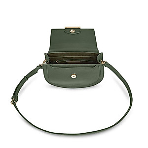 KATIE LOXTON Alyce Vegan Leather Top Handle Convertible Shoulder Strap Cross Body Saddle Bag Khaki Green