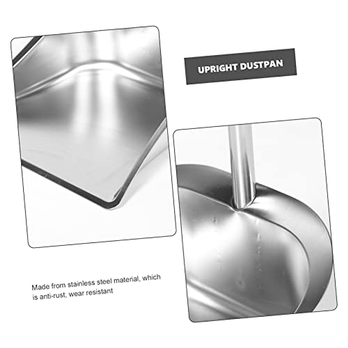 MOBUTOFU Stainless Steel Trash Shovel Long Handle Dustpan Household Dustpans Standing Dustpan Practical Dustpan Heavy Duty Dust Pan Dustpan for Cleaning Commercial Broom Tin Dustpan
