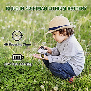 Barchrons Microscope for Kids, 1000X Handheld Kids Microscope with 6 Adjustable LED Lights, Easter Gifts for Kids Ages 8-12, 32G SD Card Included-White