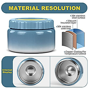 AOHEA Kids Thermos for Hot/Cold Food for School, 8oz Kids Lunch Thermos Insulated Food Container(Gradient-Blue)
