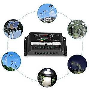 GLOGLOW 30A Solar Charge Controller, 12V/24V Solar Panel Battery Intelligent Regulator Portable Safety Charging Controller with USB Port Display
