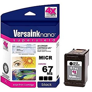 VersaInk-Nano HP 67 MS MICR Black Ink Cartridge for Check Printing