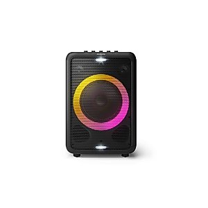 PHILIPS X3206 Bluetooth Party Speaker with Deep bass, Up to 14 Hours Battery, Party Lights and Karaoke Effects, Microphone and Guitar Input, Audio-in, USB Charging, Built-in Trolley, TAX3206