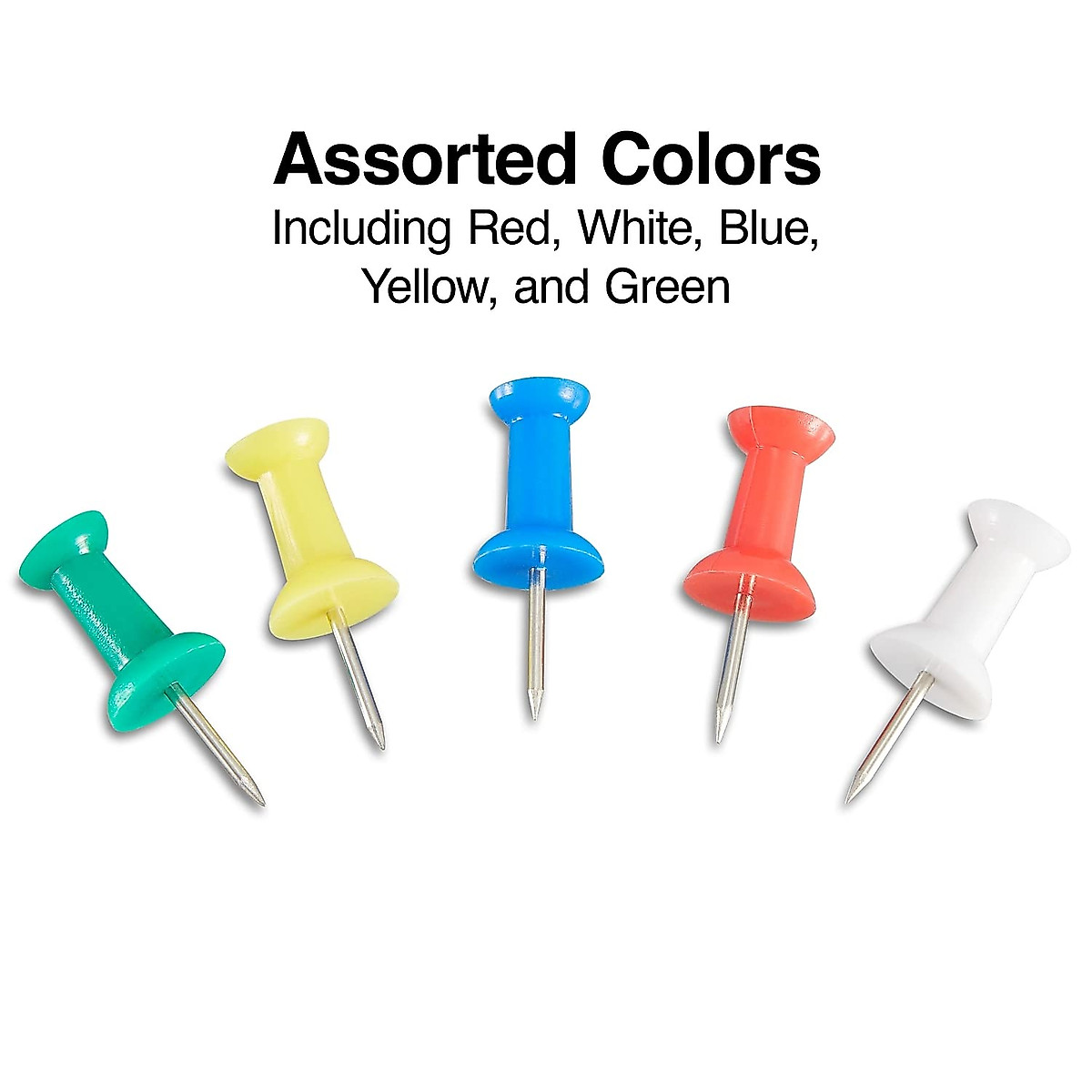 Staples 224147 Push Pins Assorted Colors 100/Pack