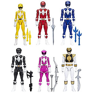 Power Rangers Mighty Morphin Multipack 12-inch Action Figure 6-Pack, Toys with Accessories for Kids 4 and Up (Amazon Exclusive)