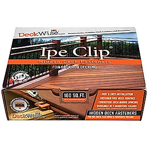 DeckWise (Black) Ipe Clip Extreme S Hidden Deck Fasteners, 5/32" Gap, Stainless Steel Black #8x2" Trim-Head Screws for 100 Sq.Ft. of AD and KD Hardwood, Thermal or Composite Decks (175 ct. kit)