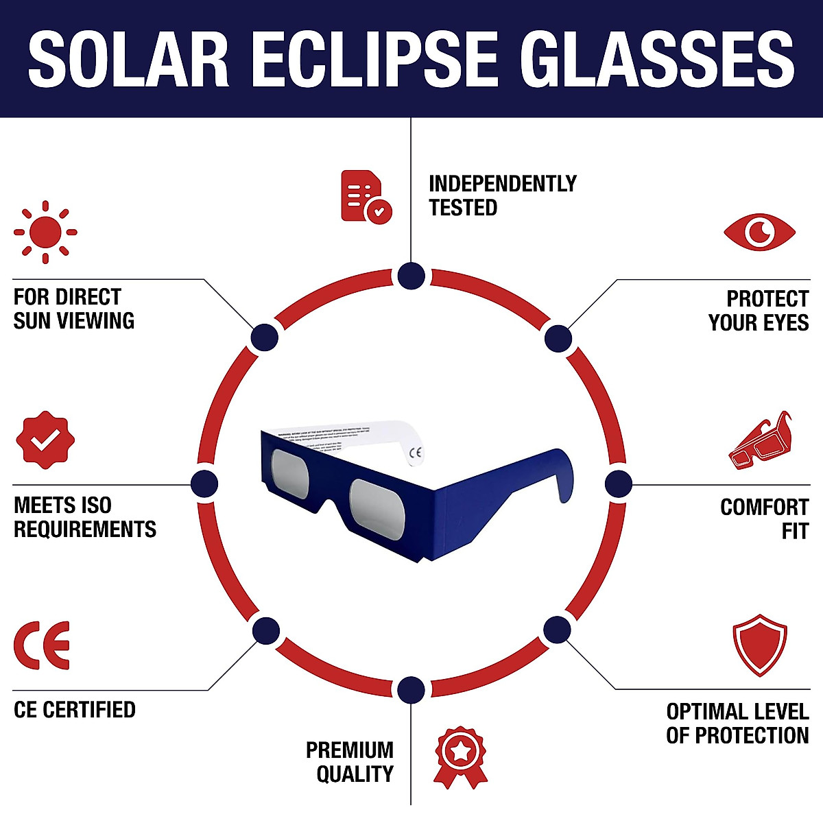 GottaHaveit Solar Eclipse Glasses Blue 10 Pack