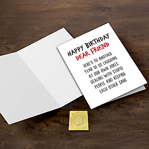 GYYsweetus Happy Birthday Card for Best Friend, Coworker Birthday Card, Funny Bday Gift for Classmate Bestie Men Women Him Her Cousin Brother (Laugh at Our Own Jokes)