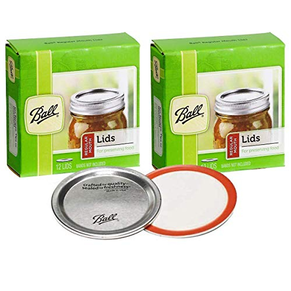 Ball Regular Mouth Mason Glass Jar Lids (24-Count), Silver